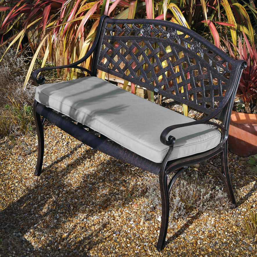 Grey Metal Garden Bench Cushion | Lazy Susan
