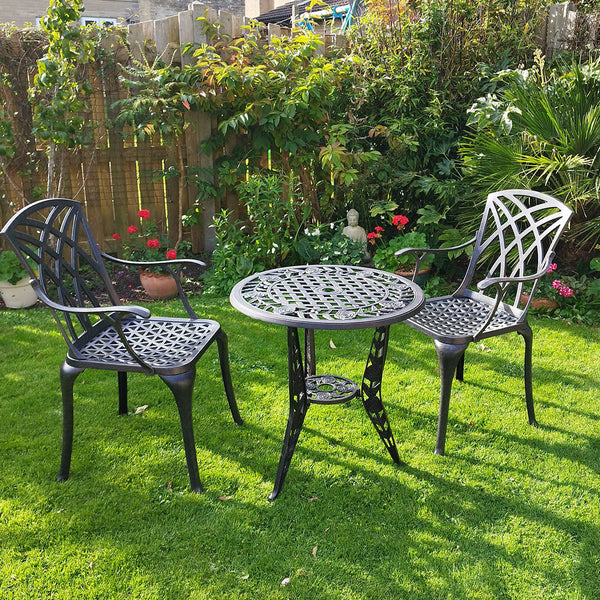 The Rose Bistro Set 2 Seater Garden Table Chairs Lazy Susan