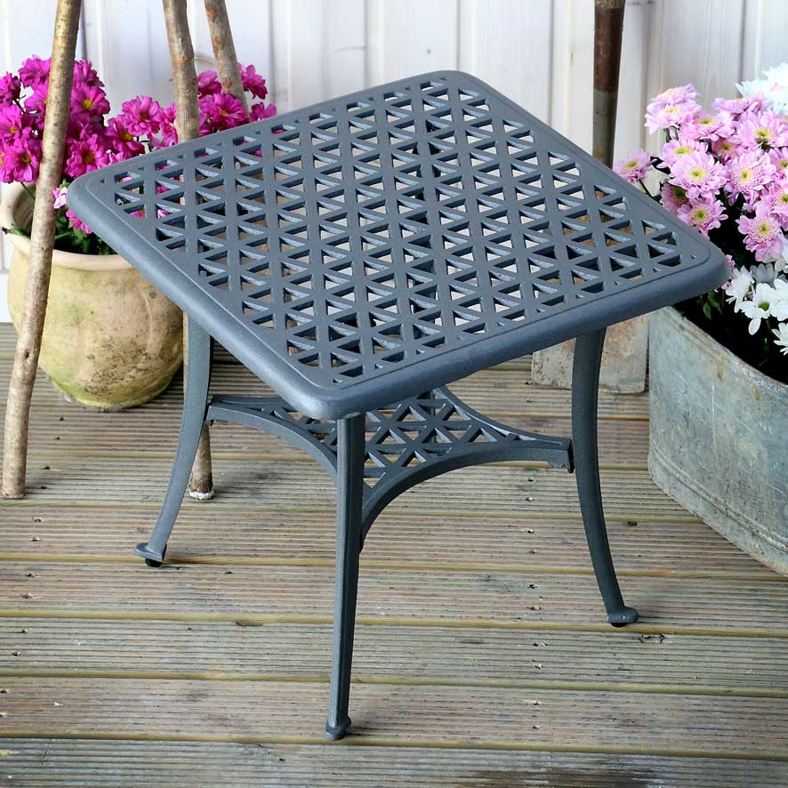 Sandra Square Garden Coffee Table - Slate Grey | Lazy Susan